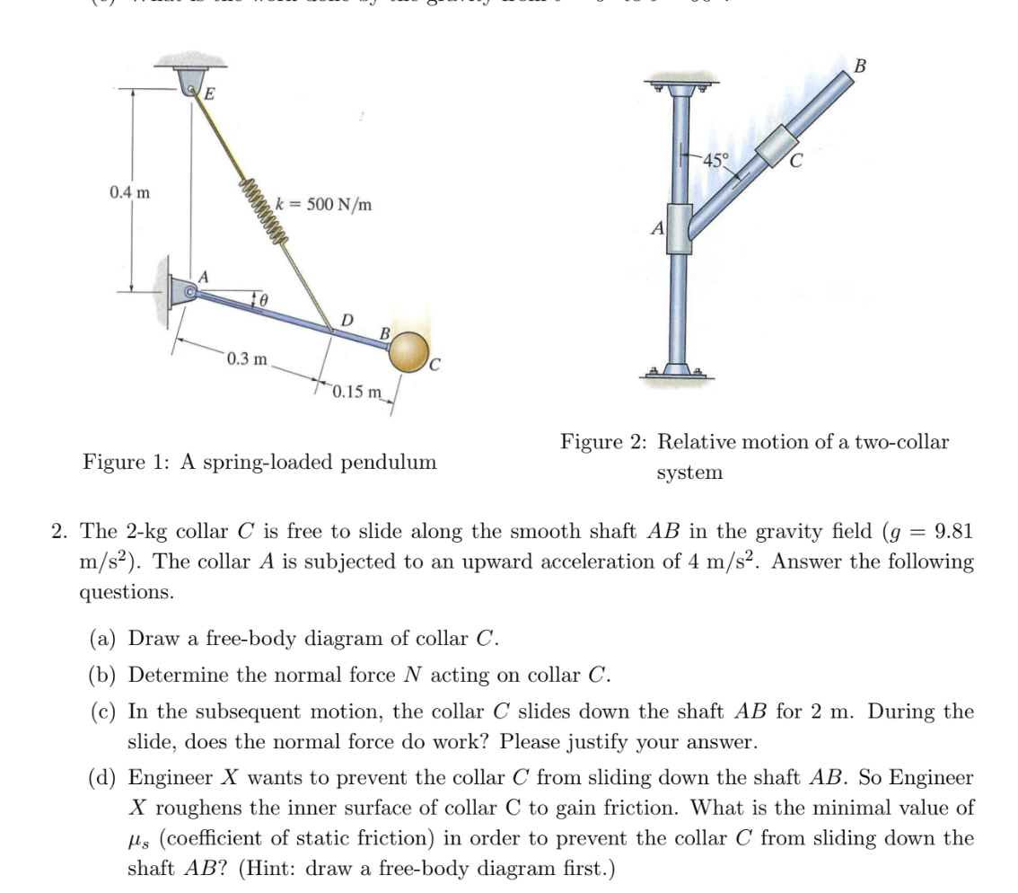 Solved Figure 2: Relative motion of a two-collar Figure 1: A | Chegg.com