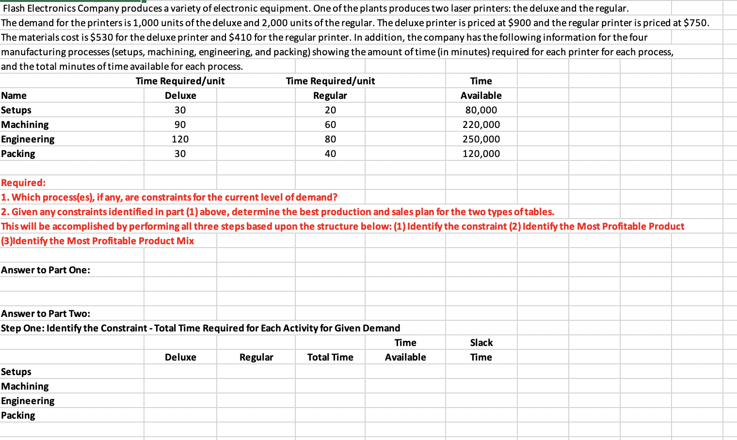 Solved Flash Electronics Company produces a variety of | Chegg.com