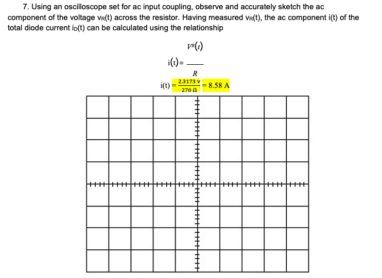 Solved 7. Using an oscilloscope set for ac input coupling, | Chegg.com