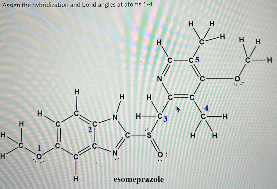 Solved Assign the hybridization and bond angles at atoms | Chegg.com