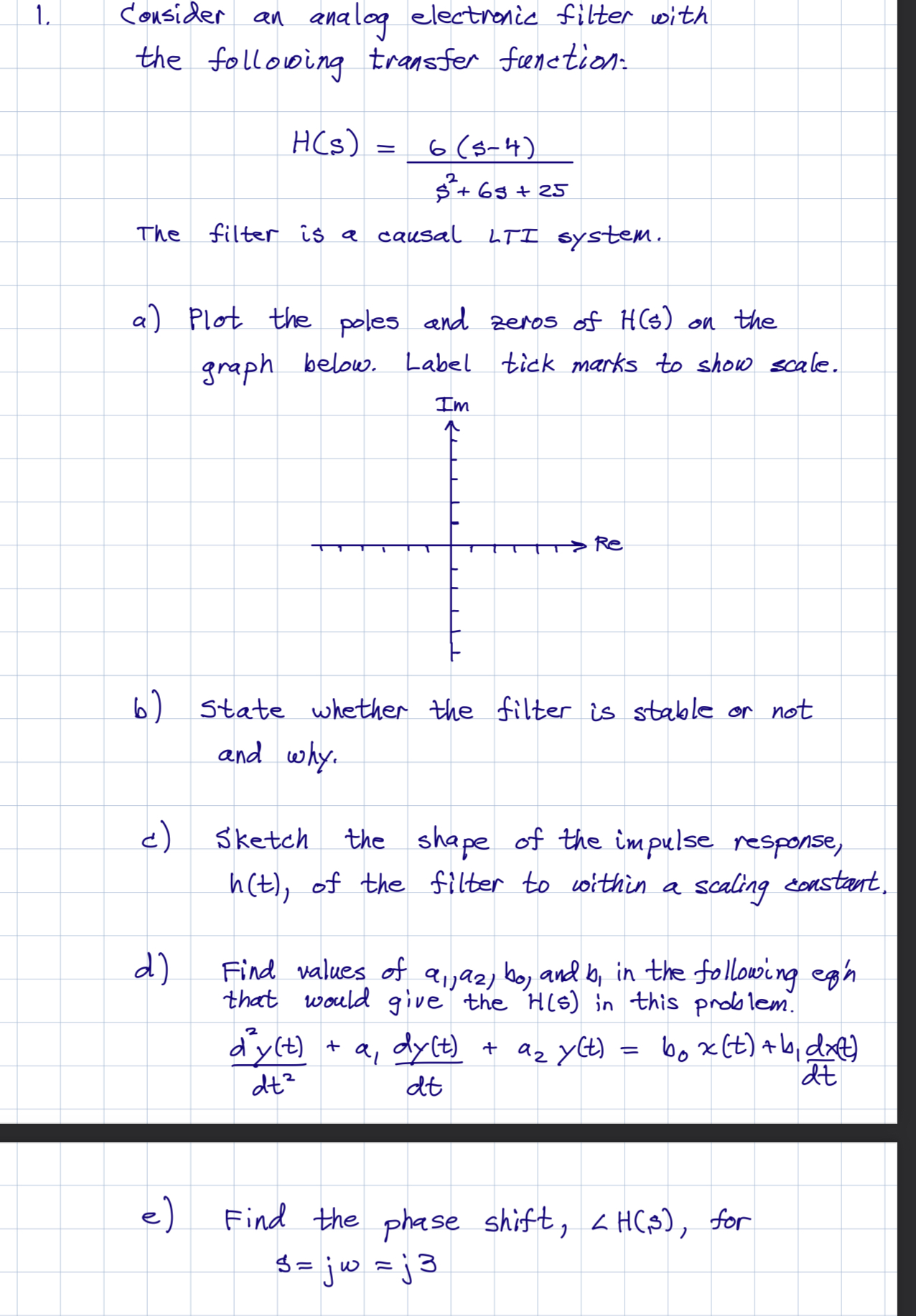 Solved Consider an ﻿analog electronic filter withthe | Chegg.com
