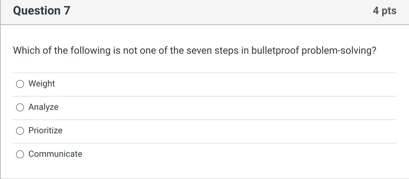 Solved Which of the following is not one of the seven steps | Chegg.com