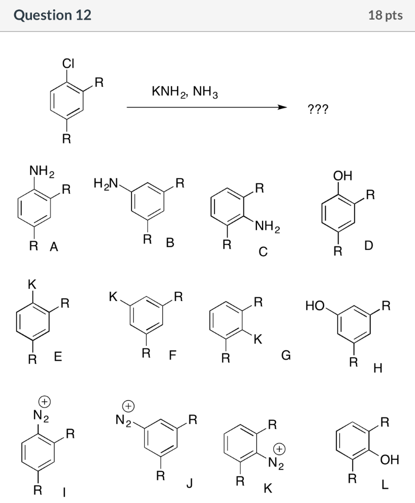 Solved Question 12 18 pts KNH2, NH3 ??? NH2 NH2 R RA B Řc m | Chegg.com