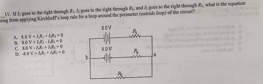Solved _11. If I goes to the right through Rı, 12 goes to | Chegg.com