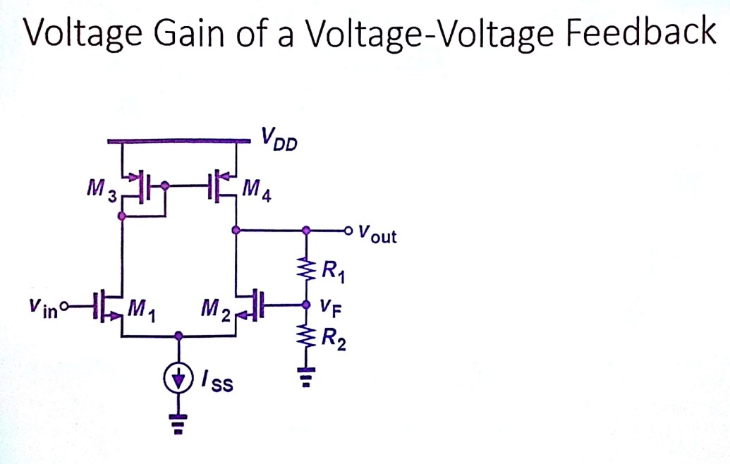 Solved Voltage Gain of a Voltage-Voltage Feedback | Chegg.com