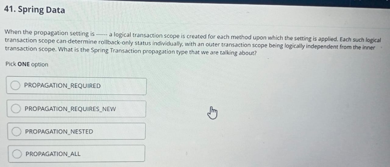 Solved Spring Datawhen The Propagation Setting Isa Logical