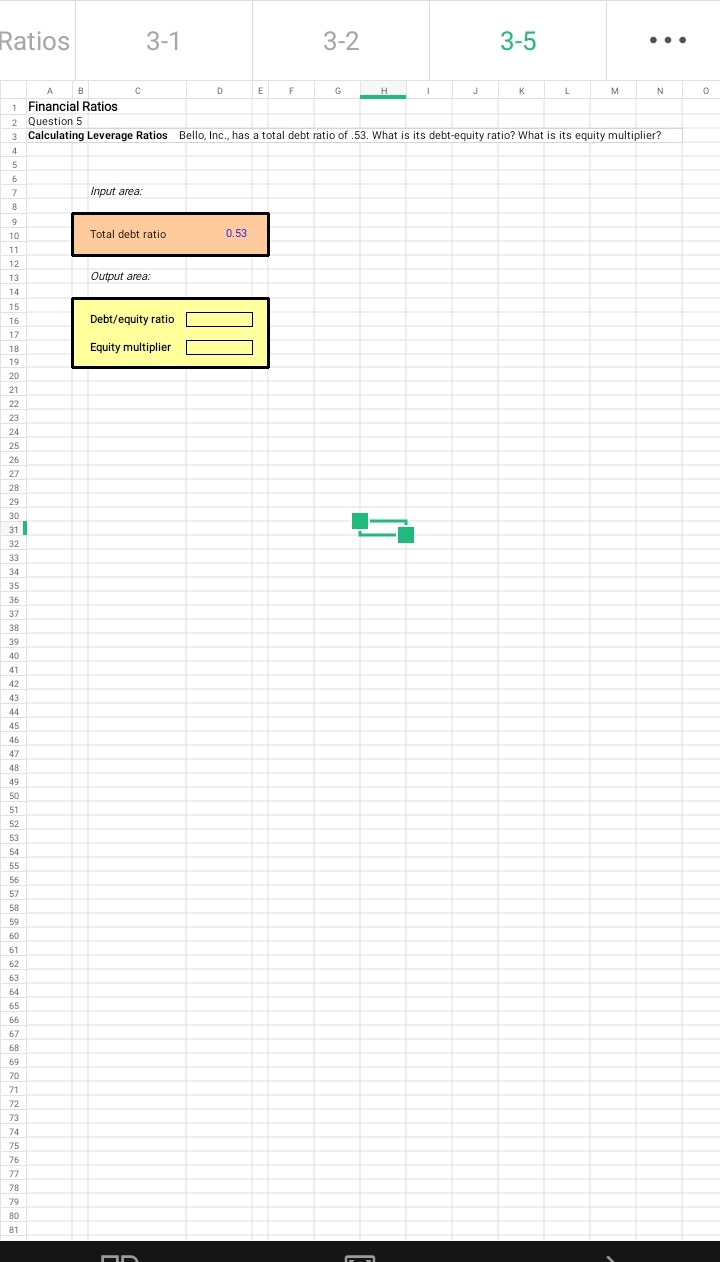 Solved C fil si SiRatios 3-1 3-2 3-5 Output area: | Chegg.com