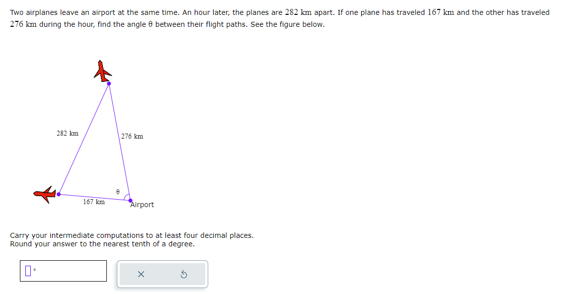 Solved Two airplanes leave an airport at the same time. An | Chegg.com