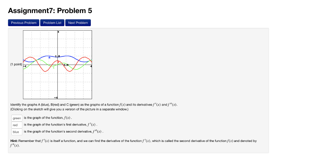 Solved Assignment7 Problem 5 Previous Problem Problem List 1182