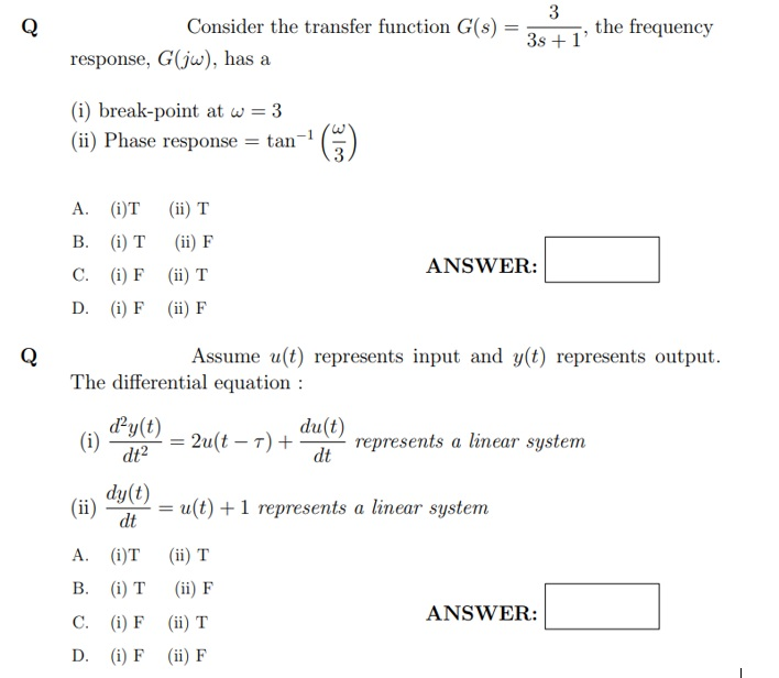 Solved 3 Consider the transfer function G(8) = 2011, the | Chegg.com