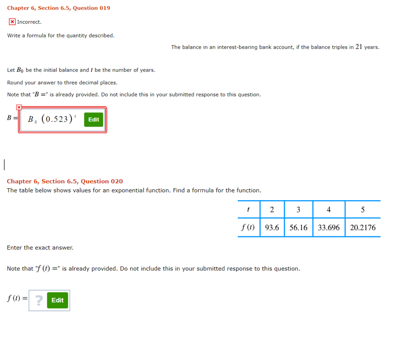 Solved Chapter 6, Section 6.5, Question 019 X Incorrect. | Chegg.com
