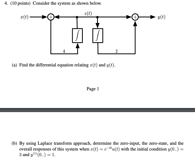Solved 4. (10 points) Consider the system as shown below. | Chegg.com