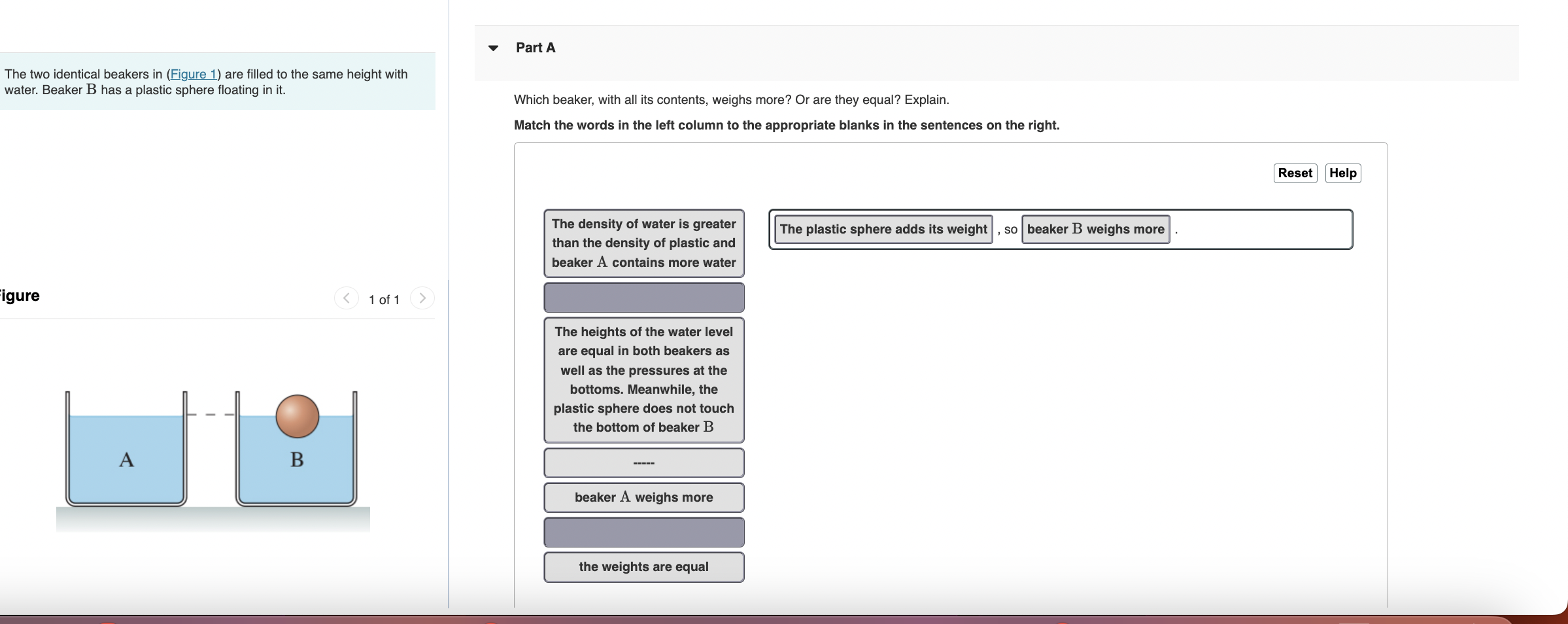 Solved The two identical beakers in (Figure 1) are filled to | Chegg.com