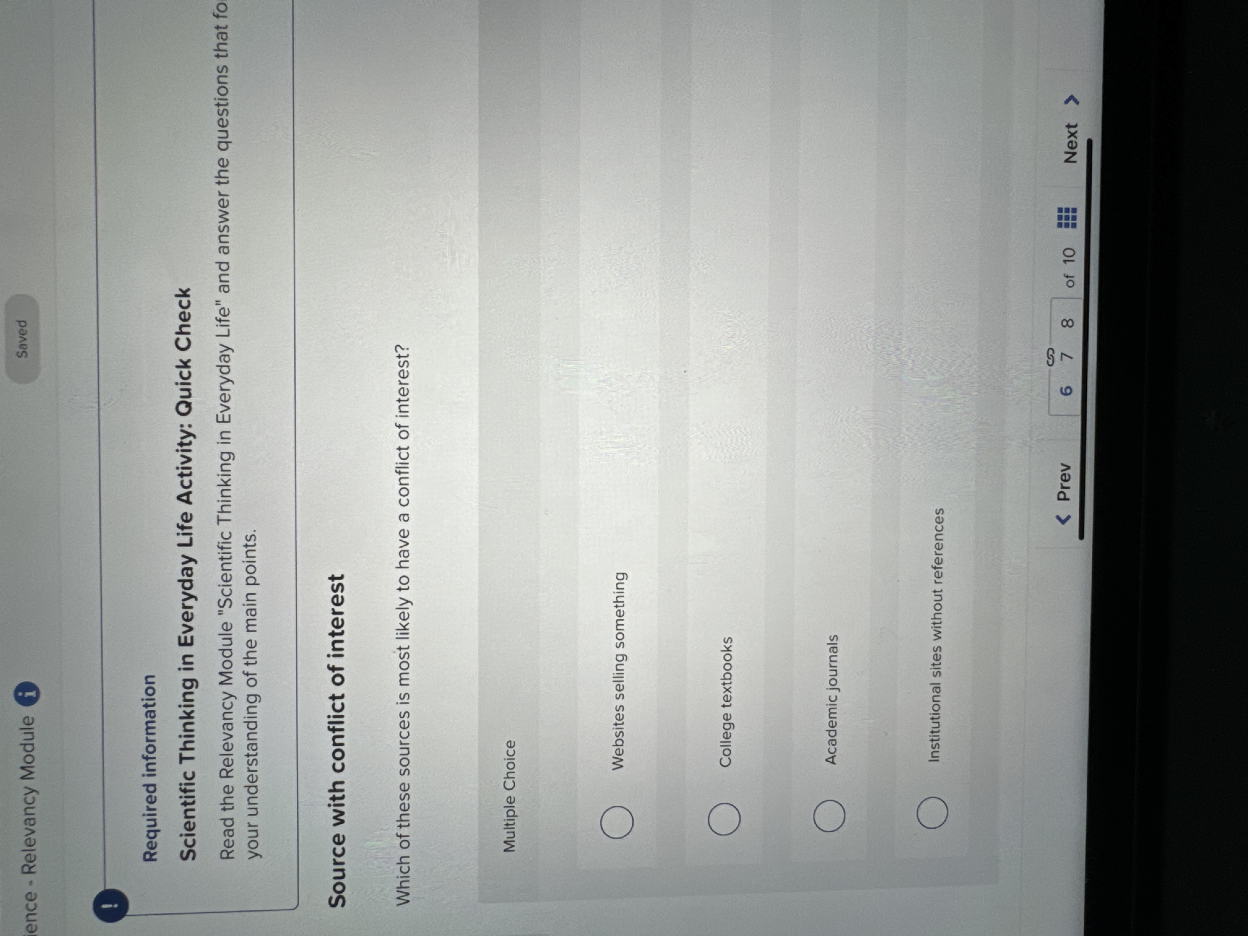 Solved Required informationScientific Thinking in Everyday | Chegg.com