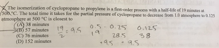 Solved The isomerization of cyclopropane to propylene is a | Chegg.com