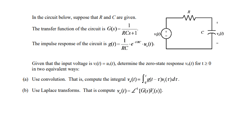 Solved In the circuit below, suppose that R and C are given. | Chegg.com