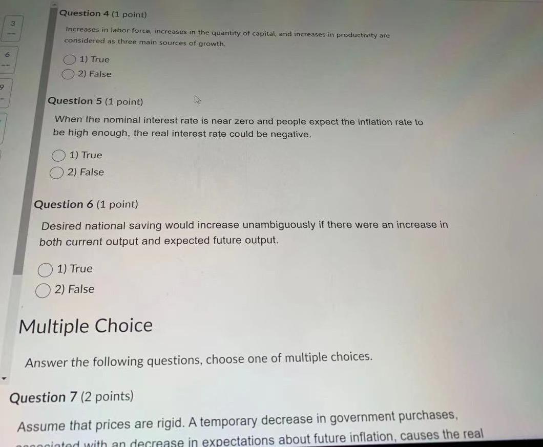 Solved True or False Answer the following SIX questions. | Chegg.com