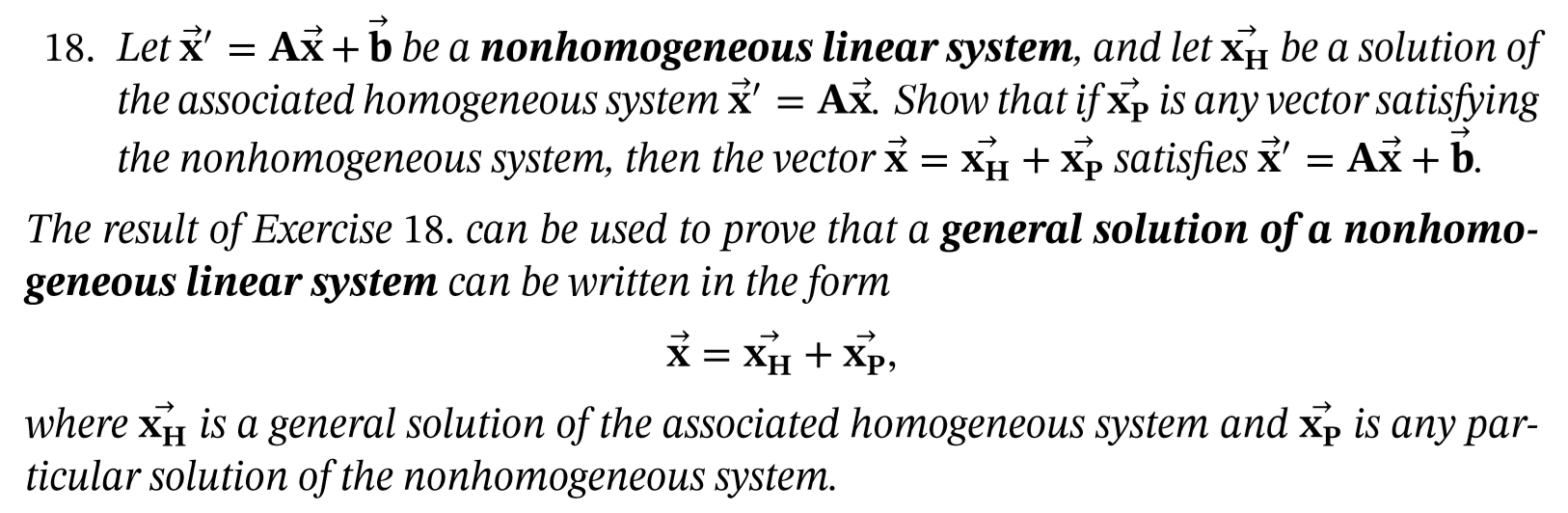 Solved 18. Let x' = AX+b be a nonhomogeneous linear system, | Chegg.com