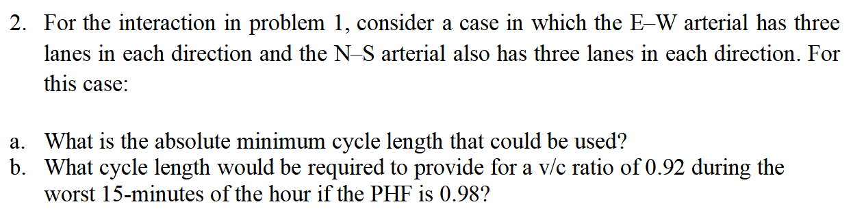 Solved 1.For the intersection illustrated below, find the | Chegg.com