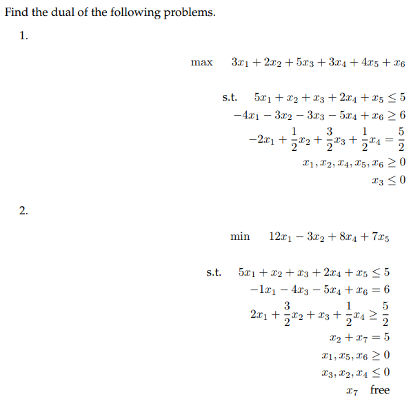 Solved Find the dual of the following | Chegg.com