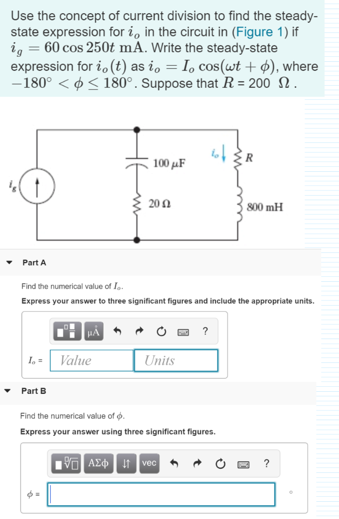 Solved Use the concept of current division to find the | Chegg.com