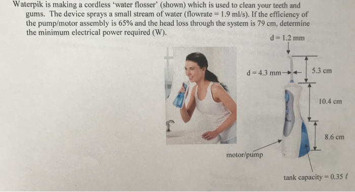 Solved Waterpik is making a cordless 'water flosser' (shown) | Chegg.com