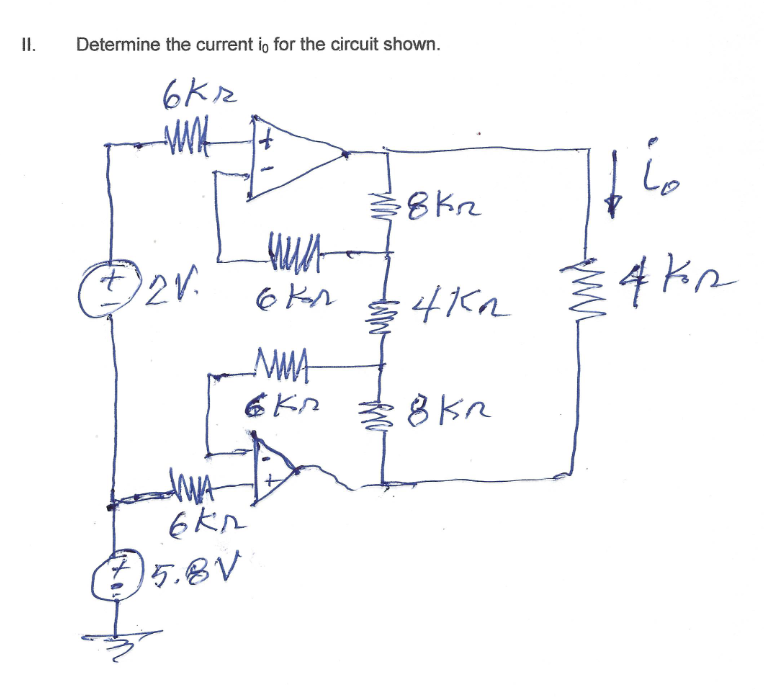 Solved II. Determine the current i0 for the circuit shown. | Chegg.com