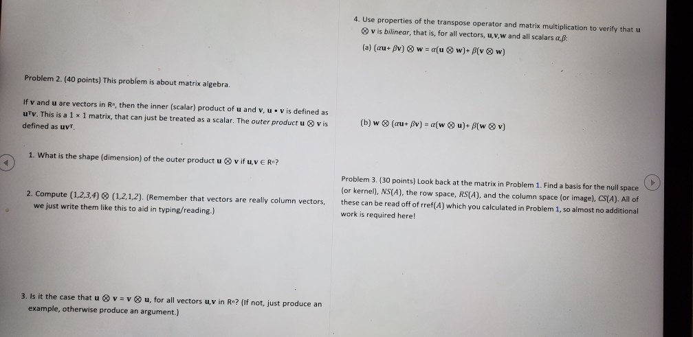 Solved 4. Use properties of the transpose operator and | Chegg.com