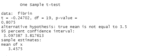 Solved Use the following code to perform a one sample t-test | Chegg.com