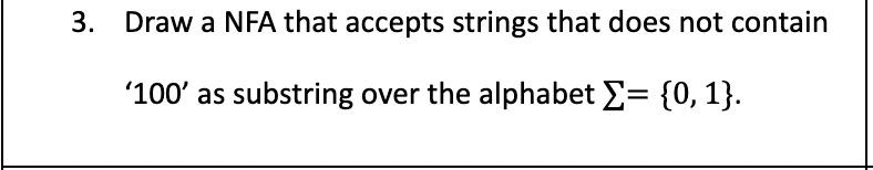 Solved 3. Draw a NFA that accepts strings that does not | Chegg.com