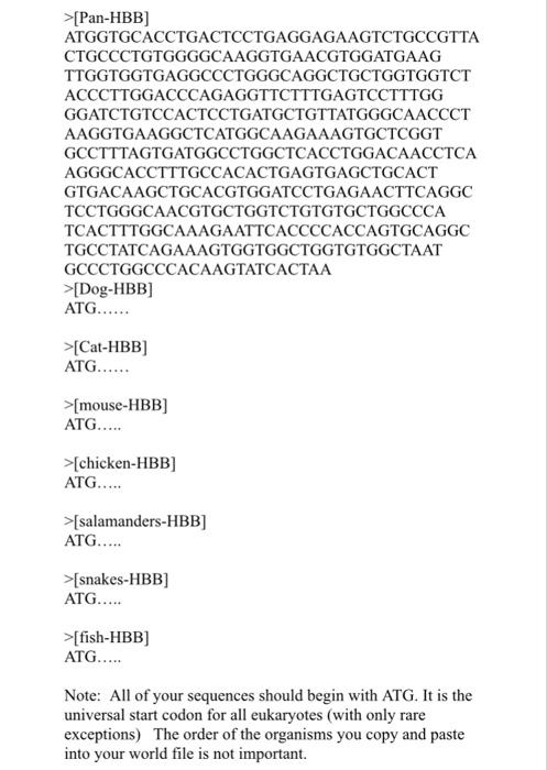 Solved Part B: Gene alignment exercise s. Using the file | Chegg.com