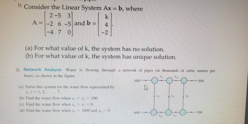 Solved 1 )Consider the Linear System Ax b, where 2-5 3 A--2 | Chegg.com