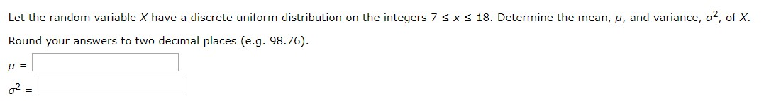 Solved Let the random variable X have a discrete uniform | Chegg.com