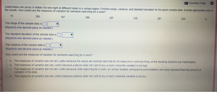 Solved Question Help * Listed below are prices in dollars | Chegg.com Solved Question Help * Listed below are prices in dollars | Chegg.com