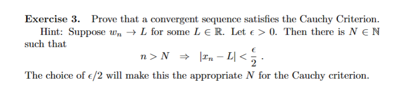 Solved Exercise 3. Prove that a convergent sequence | Chegg.com