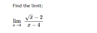 Solved Find the limit:limx→4x2-2x-4 | Chegg.com