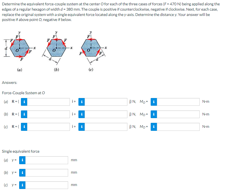 Solved Determine the equivalent force-couple system at the | Chegg.com