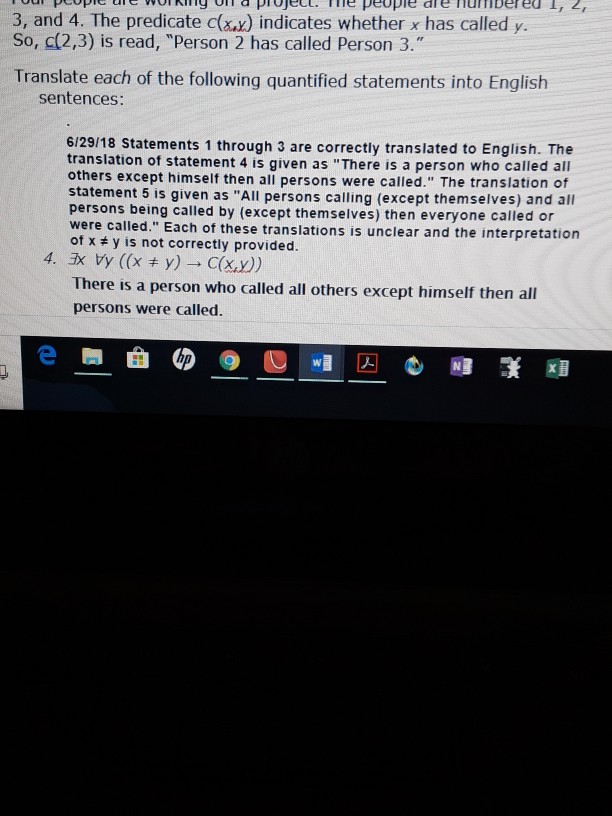 Solved 3, and 4. The predicate c(x.x) indicates whether x | Chegg.com
