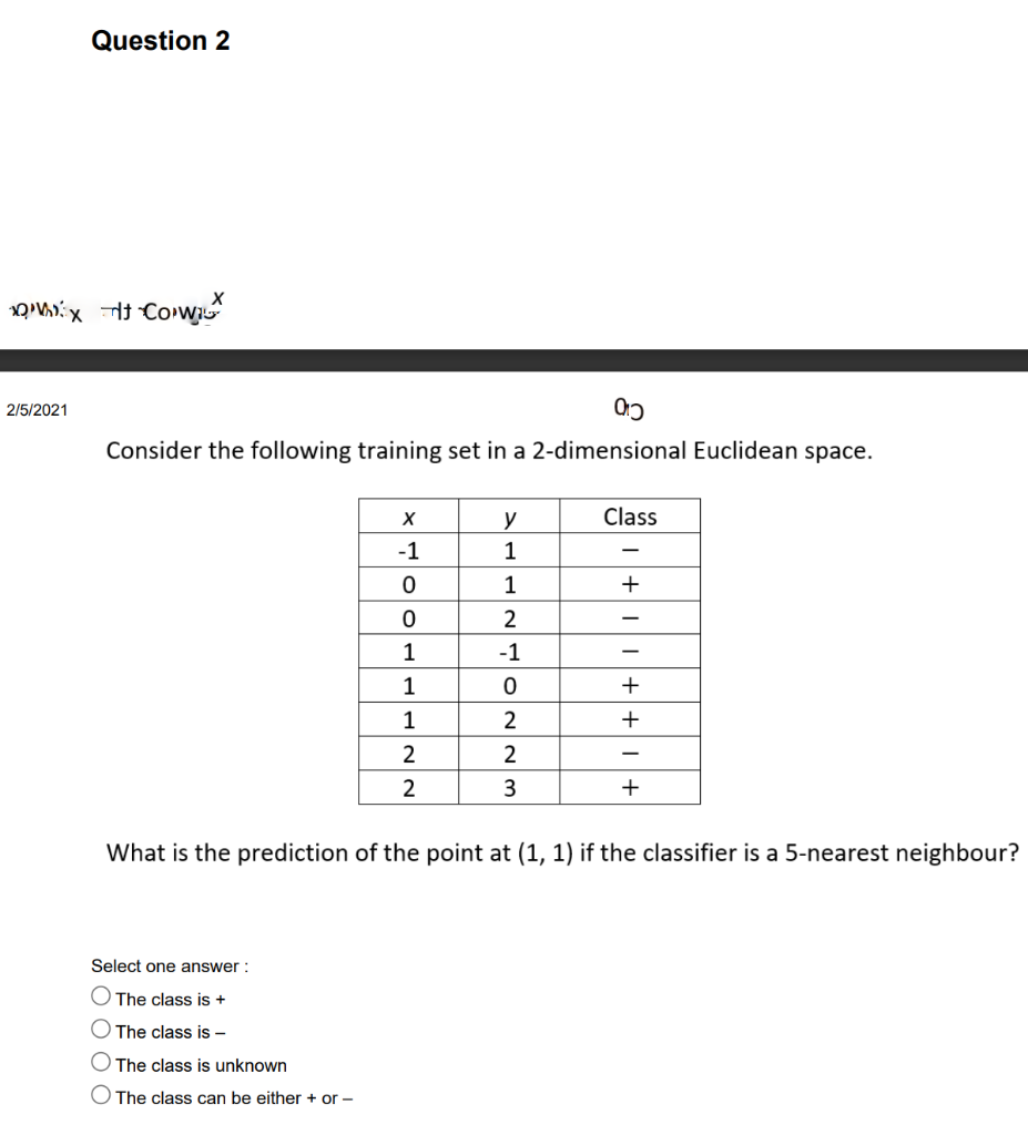 Solved Question 2 Domix Cowie 2/5/2021 05 Consider the | Chegg.com