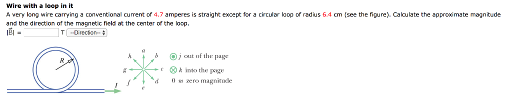 Solved Wire with a loop in it A very long wire carrying a | Chegg.com