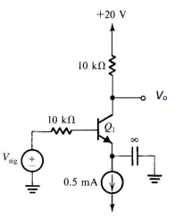 Solved a)The common-emitter stage shown above works at high | Chegg.com