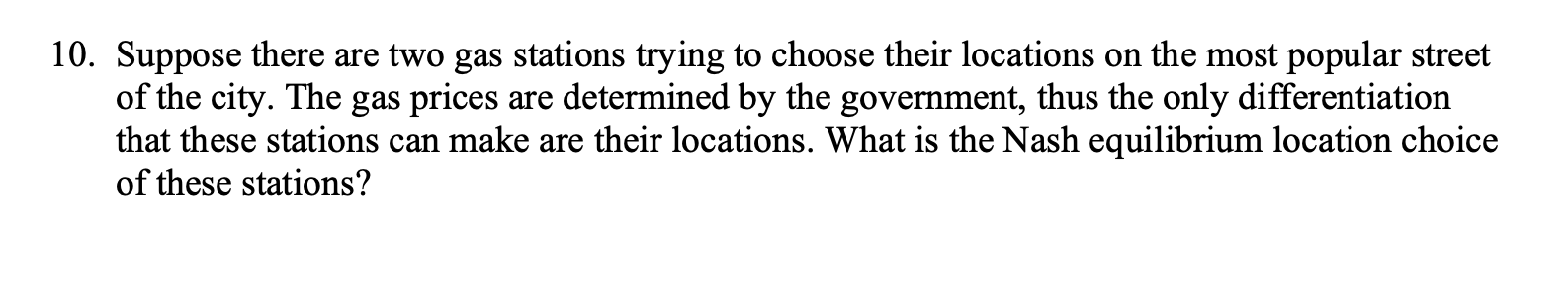 Solved Suppose there are two gas stations trying to choose | Chegg.com