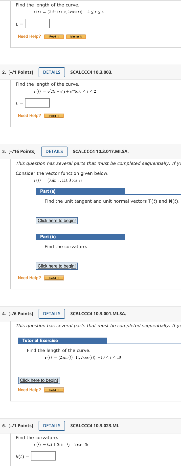 Solved r(t)= 2sin(t),t,2cos(t) ,−4≤t≤4 L= -/1 Points] | Chegg.com