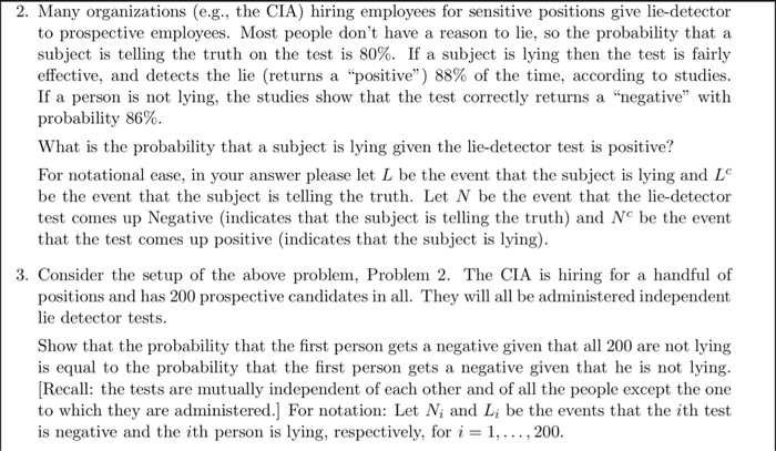 Solved 2. Many organizations (e.g., the CIA) hiring | Chegg.com