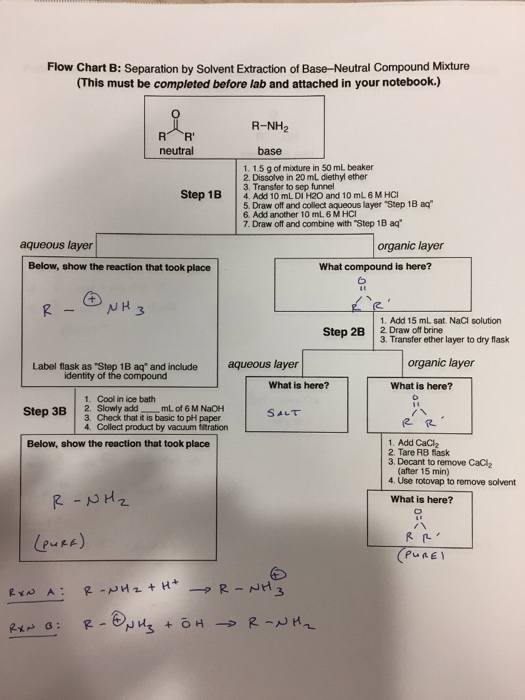 Solved Flow Chart B: Separation by Solvent Extraction of | Chegg.com