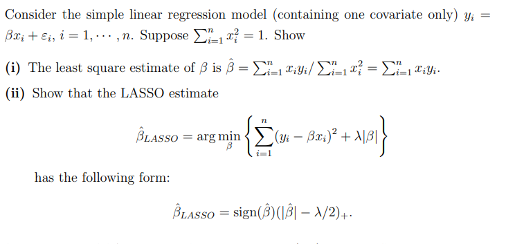 Consider the simple linear regression model | Chegg.com