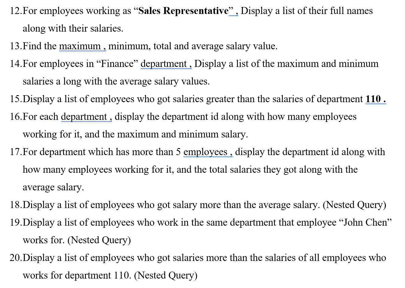 Solved basic oracle sql Consider the HR schema and answer | Chegg.com