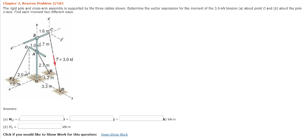 Solved Chapter 2, Reserve Problem 2/103 The rigid pole and | Chegg.com