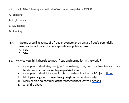 Solved 45. All of the following are methods of computer | Chegg.com