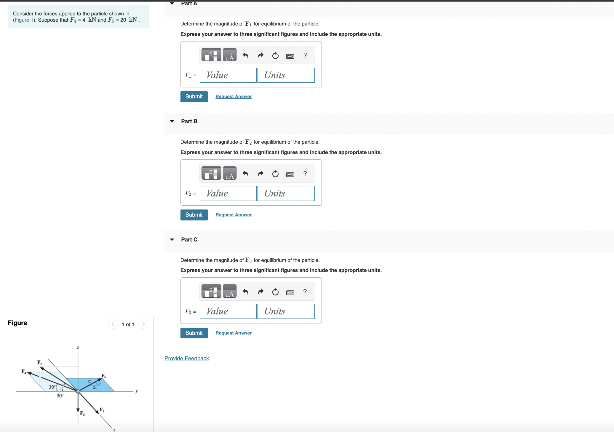 Solved Consider the forces applied to the particle shown in | Chegg.com